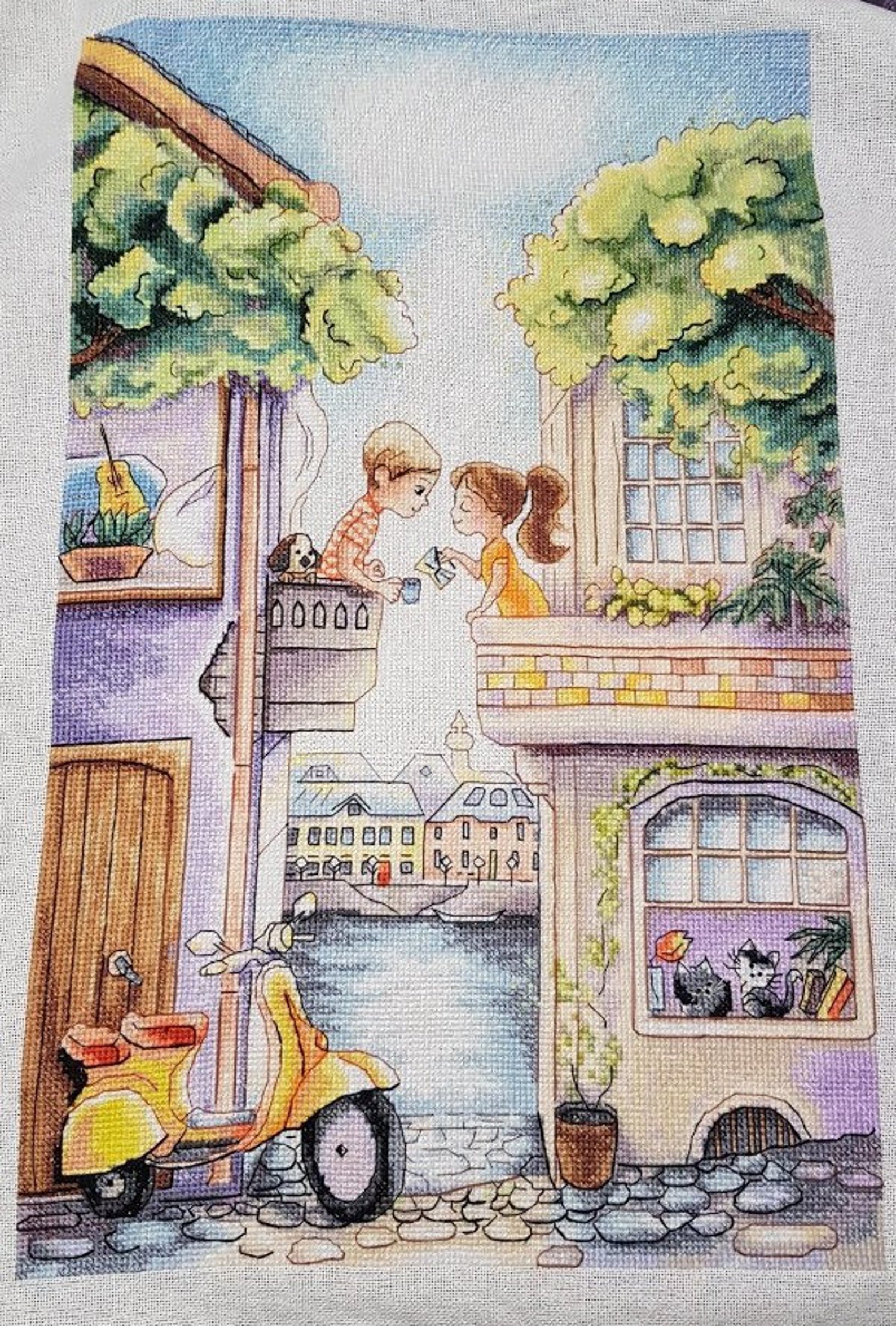 Couple Cross Stitch Pattern Love Pattern Cityscape PDF Pattern - Etsy