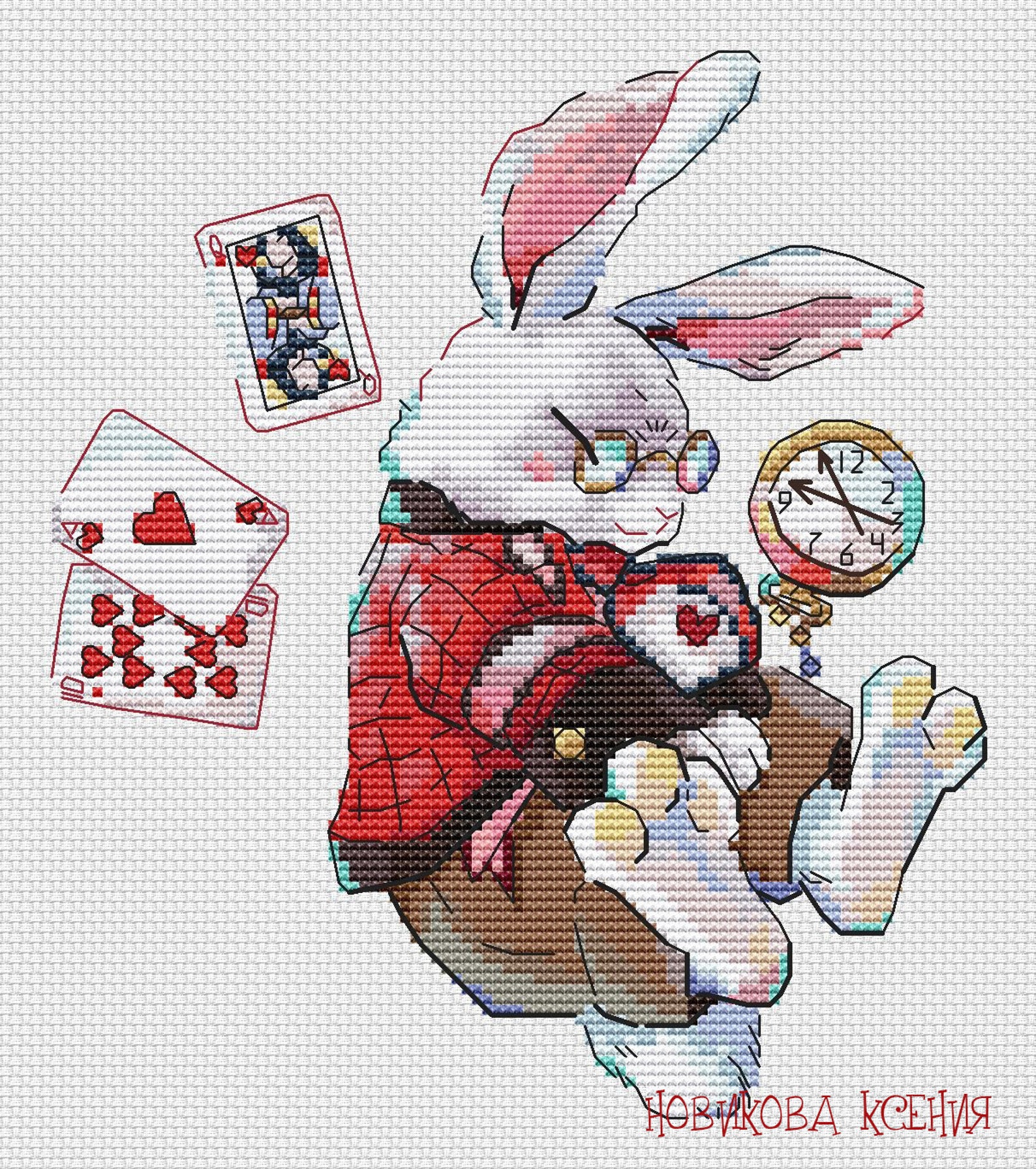 White Rabbit Cross Stitch Pattern Wonderland PDF Pattern Cartoon ...