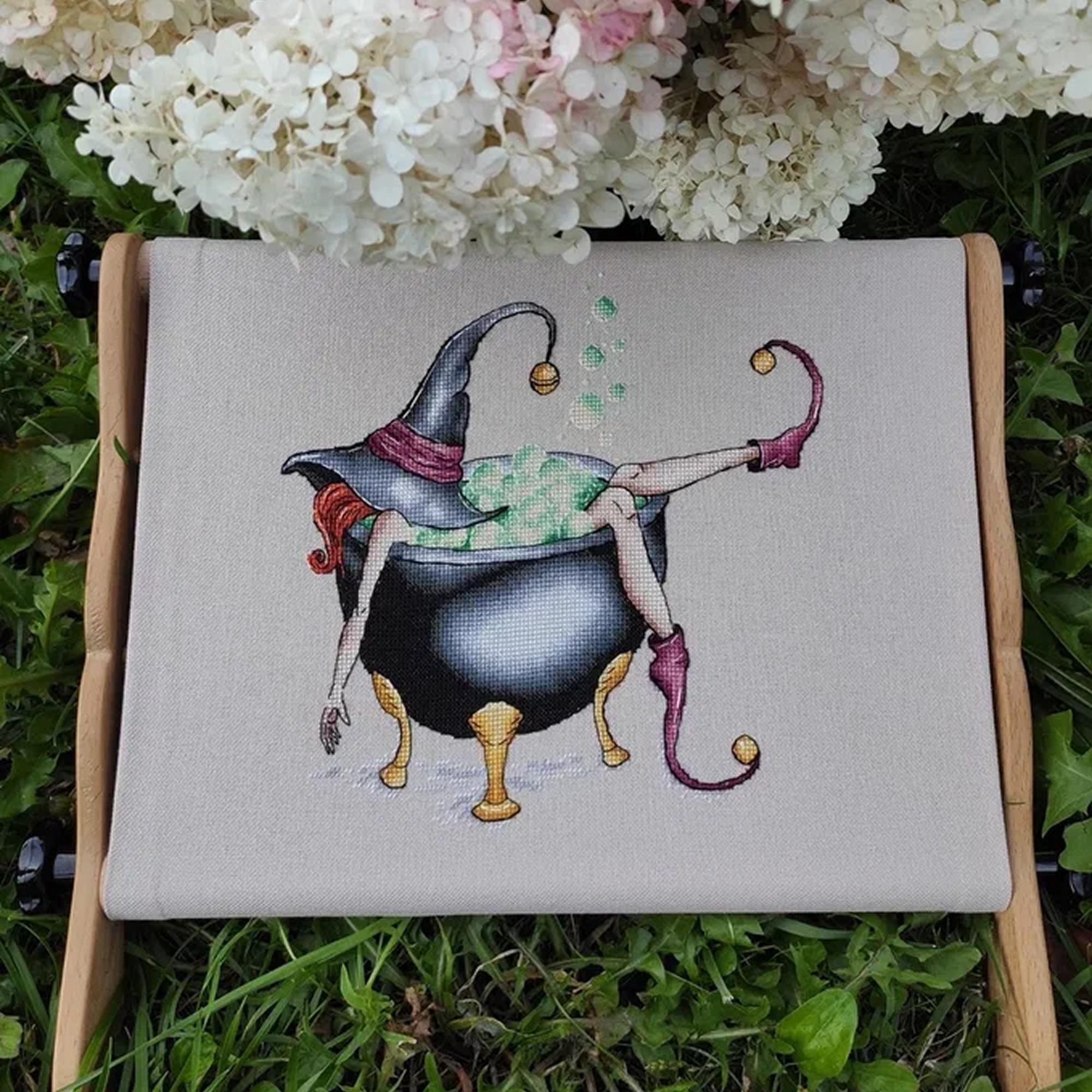 Witch Cauldron Cross Stitch Pattern, Halloween Embroidery (PDF Download ...