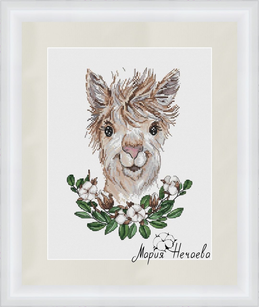 Alpaca Cross Stitch Pattern Cute Alpaca Embroidery Cotton Cross Stitch ...