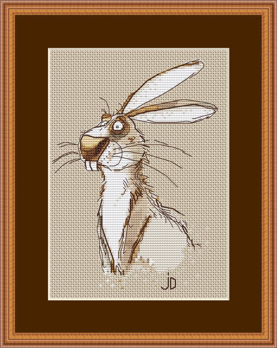 Rabbit Cross Stitch Pattern Cartoon PDF Pattern Bunny Embroidery Cute ...