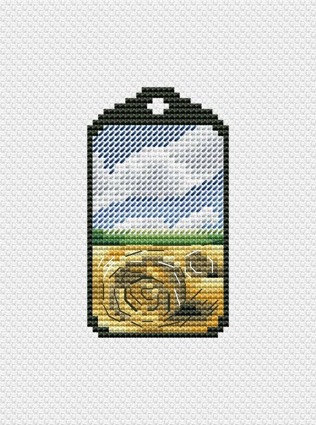 Meadow Cross Stitch Pattern Hay Pattern Keychain PDF Pattern Small ...