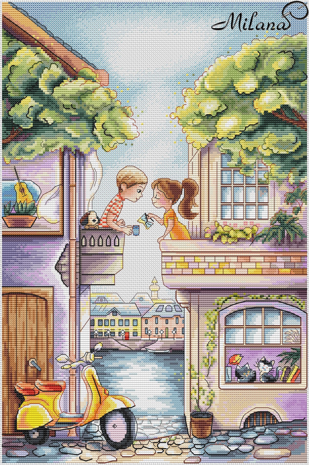 Couple Cross Stitch Pattern Love Pattern Cityscape PDF Pattern - Etsy