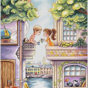 Couple Cross Stitch Pattern Love Pattern Cityscape PDF Pattern - Etsy