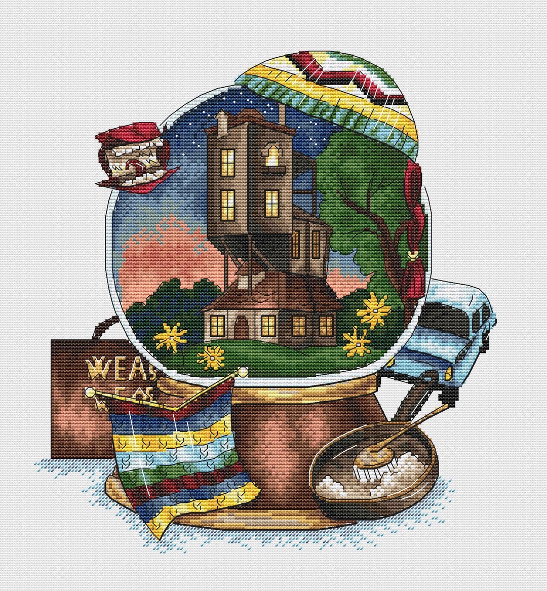 Magic Burrow Cross Stitch Pattern: Fantasy House Embroidery (PDF) - Etsy