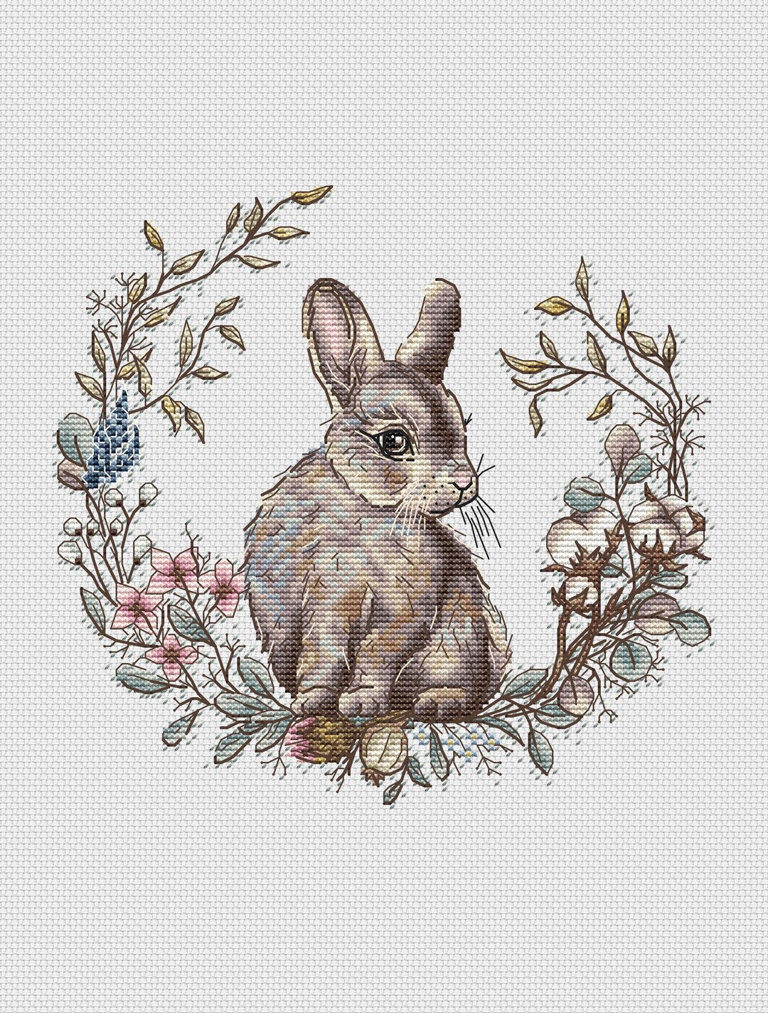Bunny Cross Stitch Pattern Rabbit Pattern Cute Bunny Embroidery Hare ...