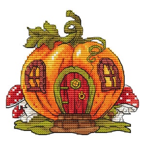 Autumn House Cross Stitch Pattern Pumpkin House Pattern - Etsy