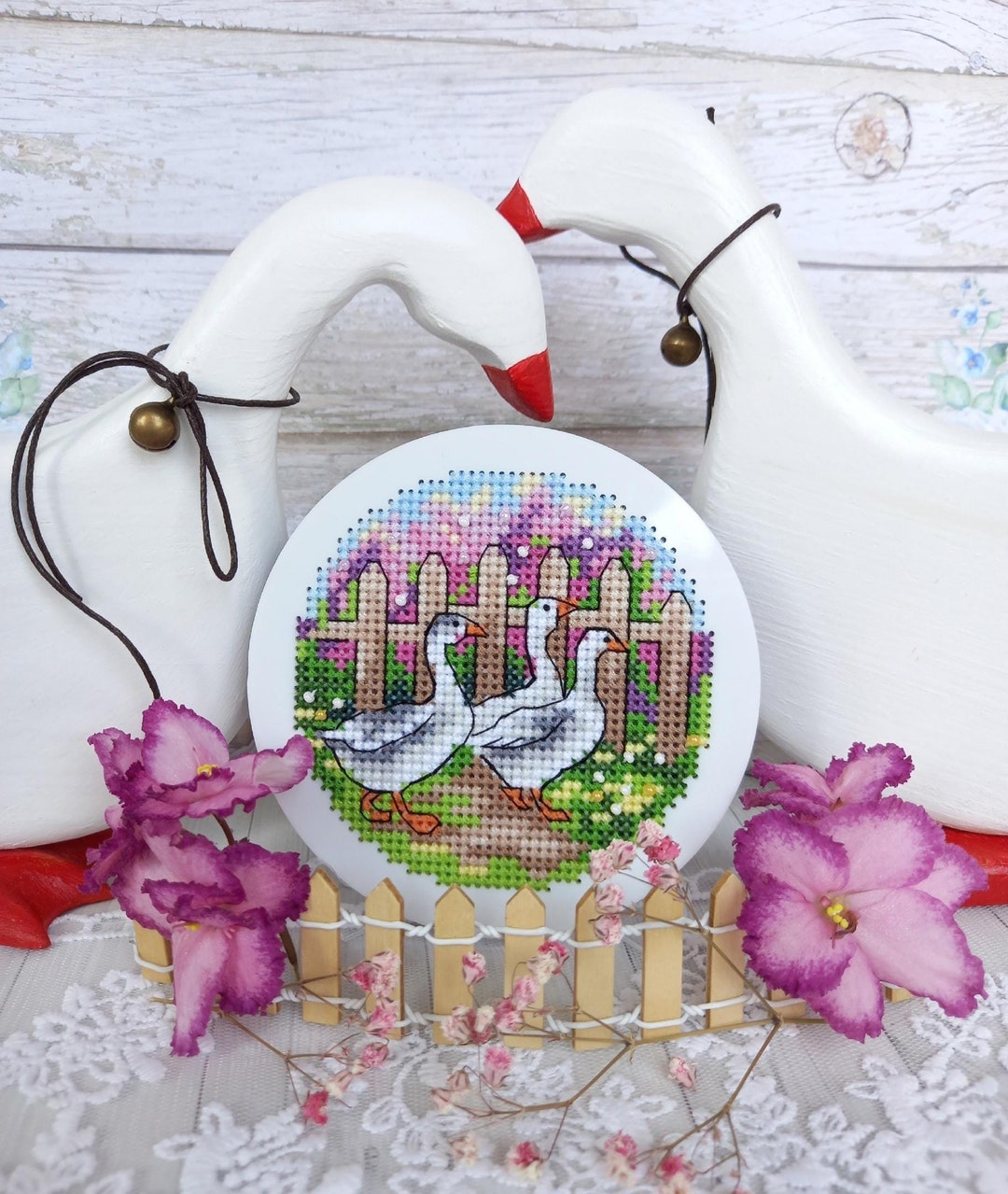 Geese Cross Stitch Pattern Countryside Pattern Ducks PDF Pattern Birds ...