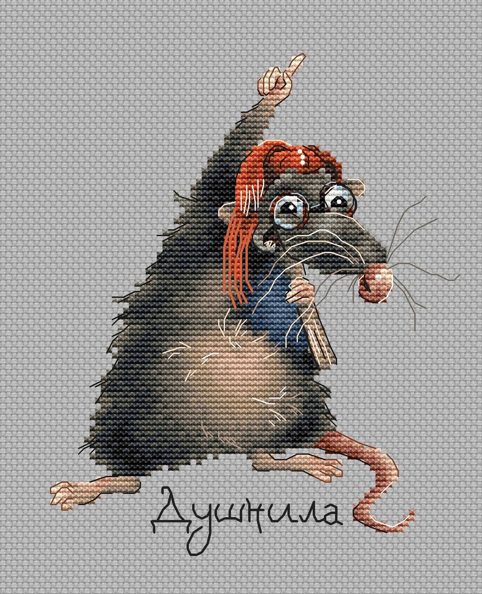 Nerd Cross Stitch Pattern Funny Rat Pattern Cute Mouse PDF - Etsy