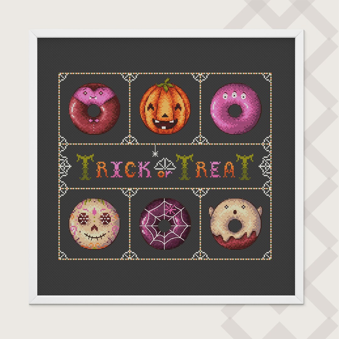 Halloween Sweets Cross Stitch Pattern Donuts PDF Pattern - Etsy