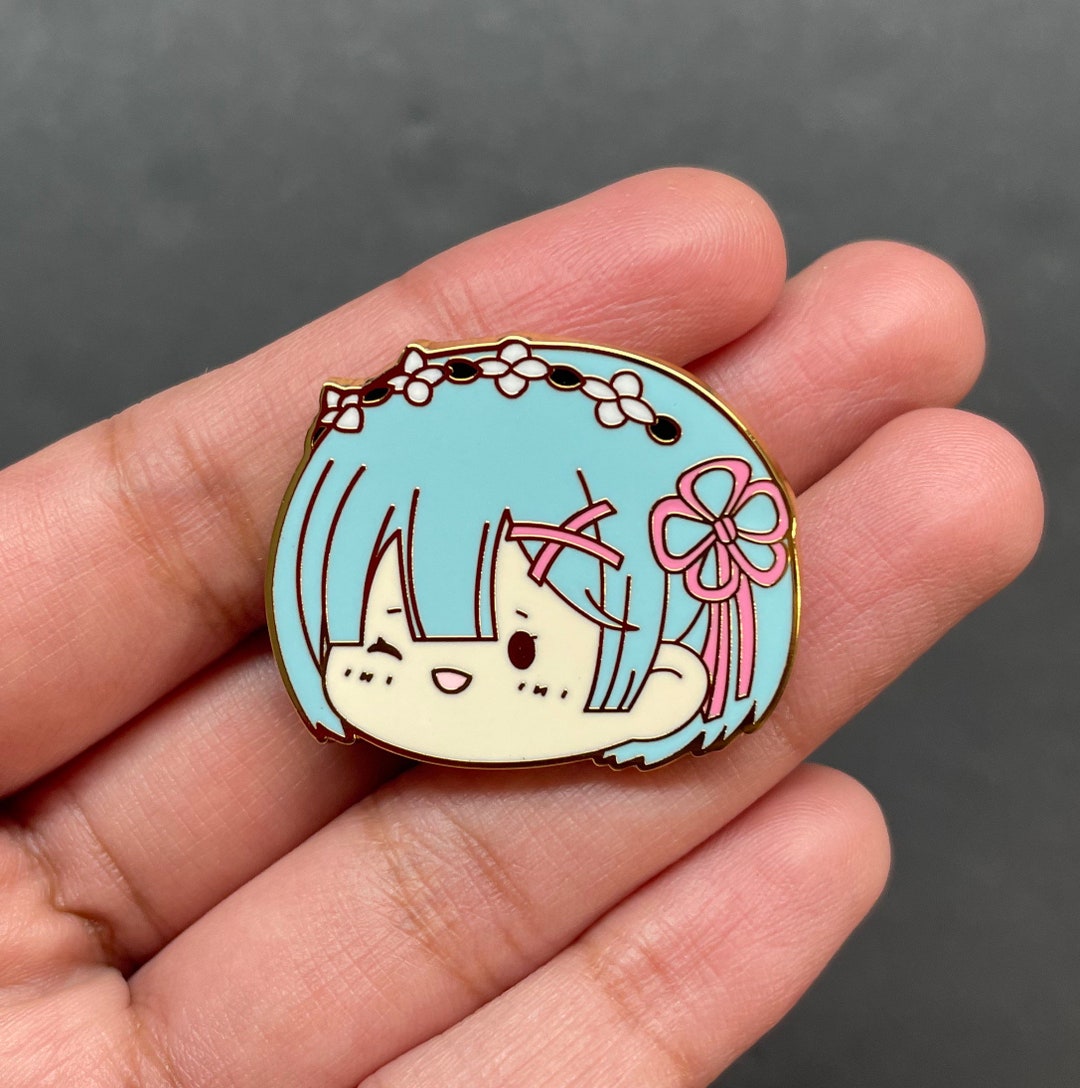 Kawaii Chibi REM Hard Enamel Pin, Anime Fan Collectors Pins, Anime ...