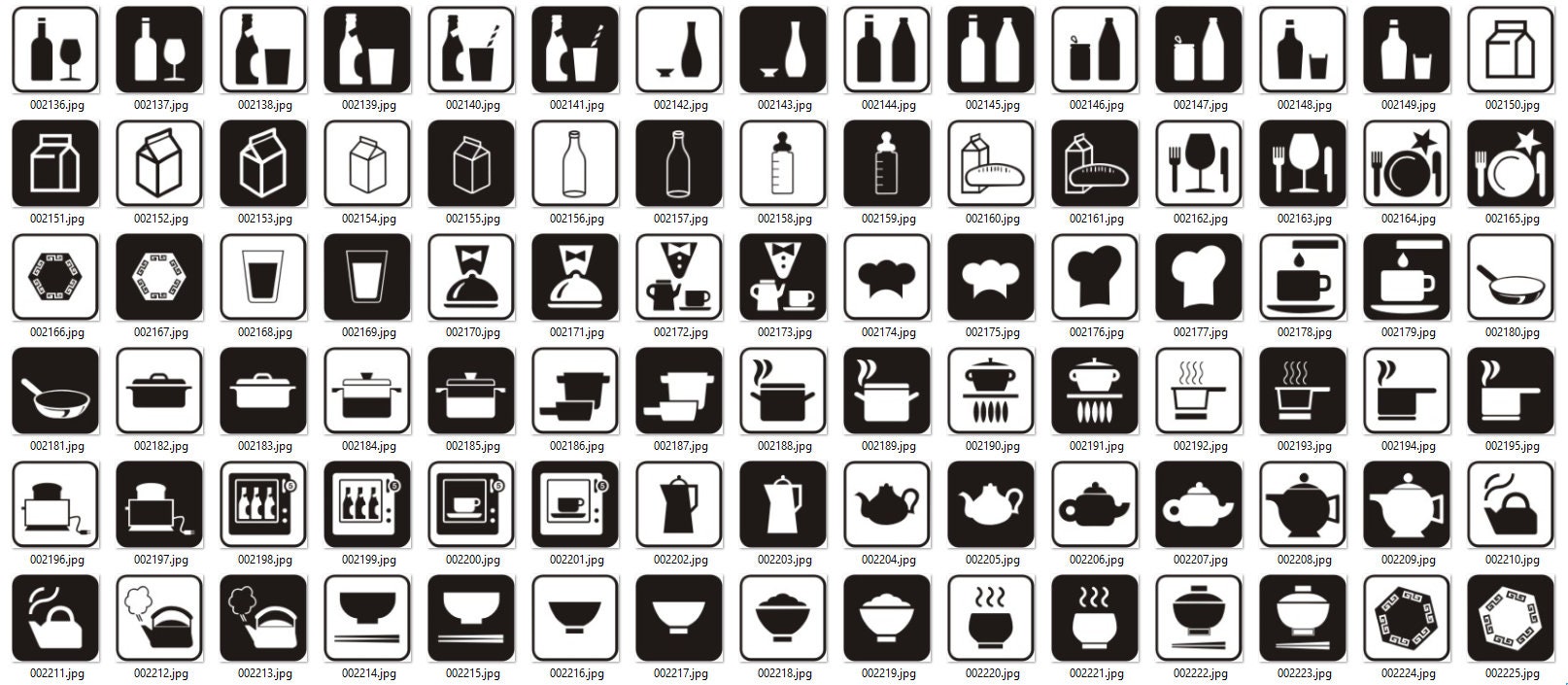 330 Collection Vector Graphics Food & Drink Icons Pictograms Symbols Vector Graphics Vector EPS ...