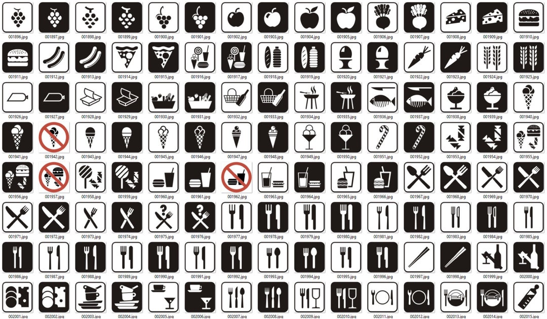 330 Collection Vector Graphics Food & Drink Icons Pictograms Symbols ...