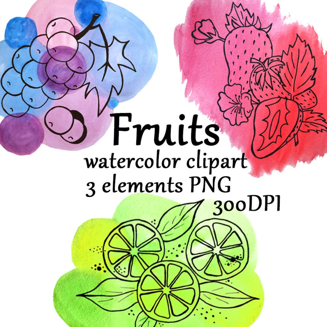 Clipart Fruit Watercolor Png, Clipart Fruit Watercolor, Sublimation ...