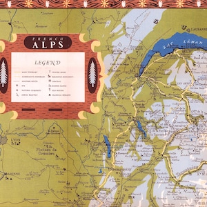 French Alps Map, Alps Poster Map, Alps Wall Art, French Home Decor ...