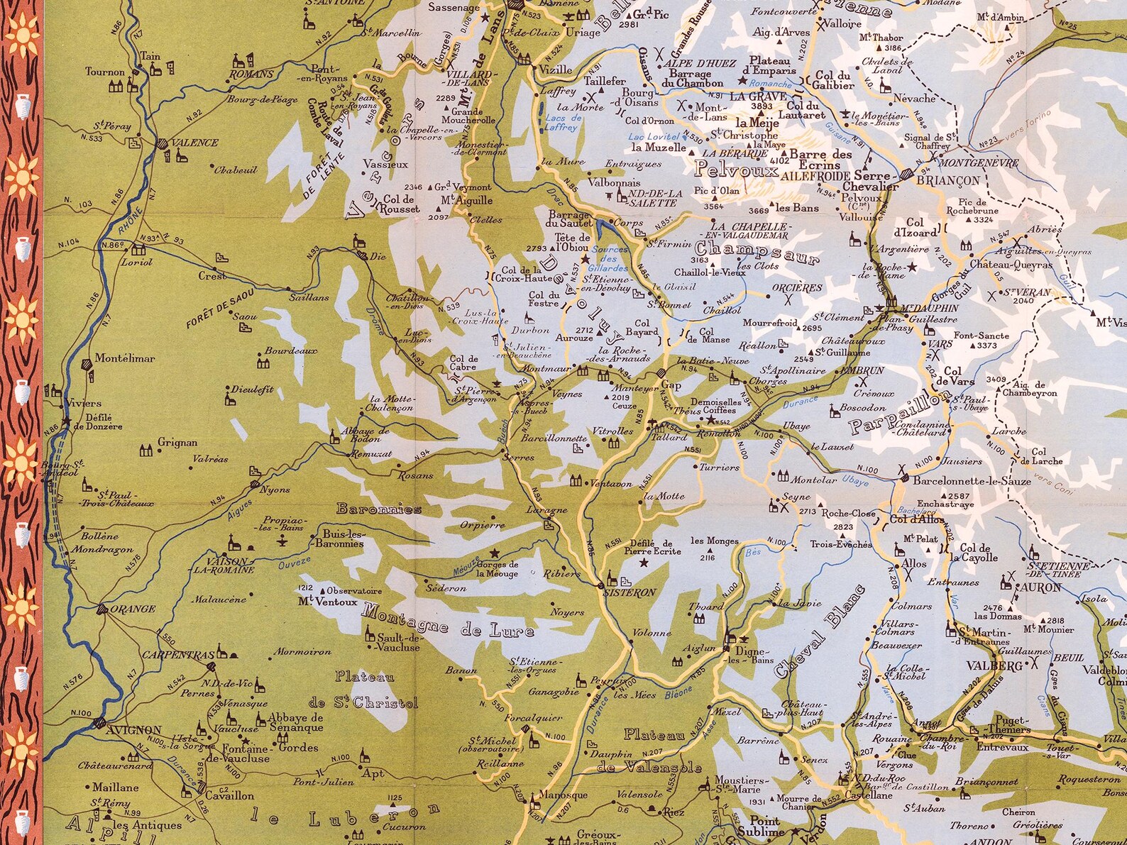 French Alps Map, Alps Poster Map, Alps Wall Art, French Home Decor ...