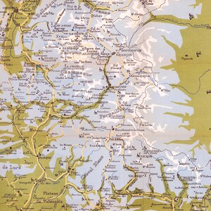 French Alps Map, Alps Poster Map, Alps Wall Art, French Home Decor ...
