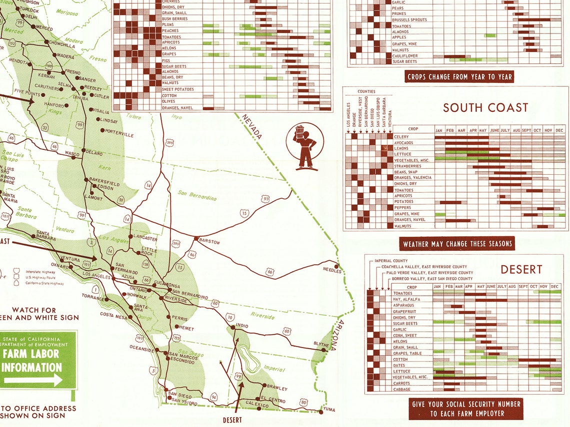 California Guide for Farm Workers, California Crops Areas and Season of ...