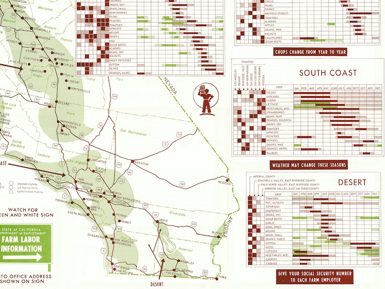 California Guide for Farm Workers, California Crops Areas and Season of ...