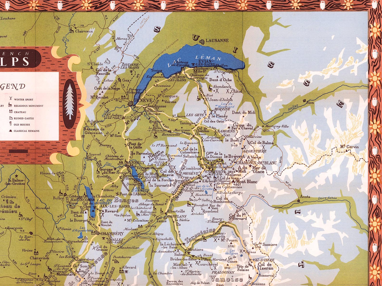 French Alps Map, Alps Poster Map, Alps Wall Art, French Home Decor ...