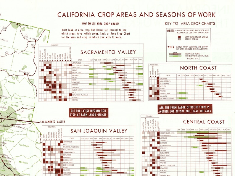 California Guide for Farm Workers, California Crops Areas and Season of ...