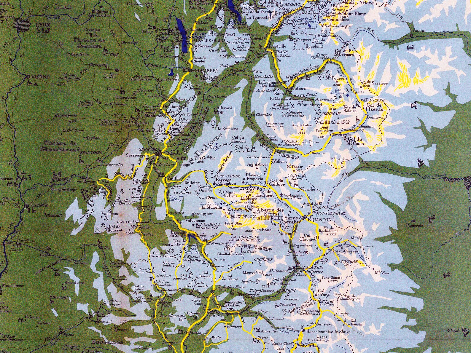 French Alps Map Alps Poster Map Alps Wall Art French Home - Etsy