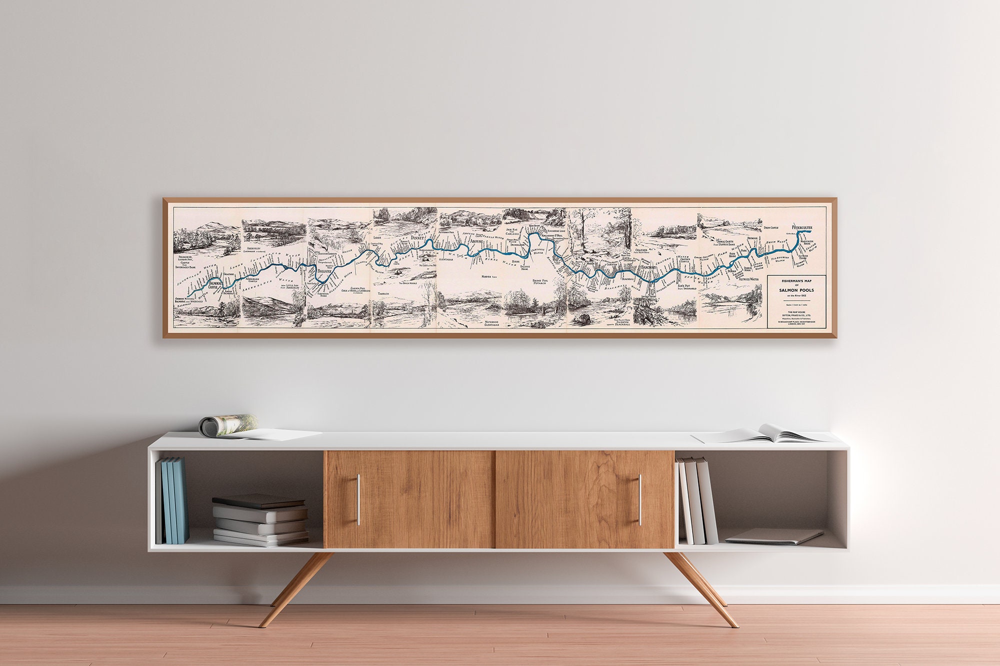 Vintage Fisherman's Map of Salmon Pools on the River Dee, Scotland. - Etsy