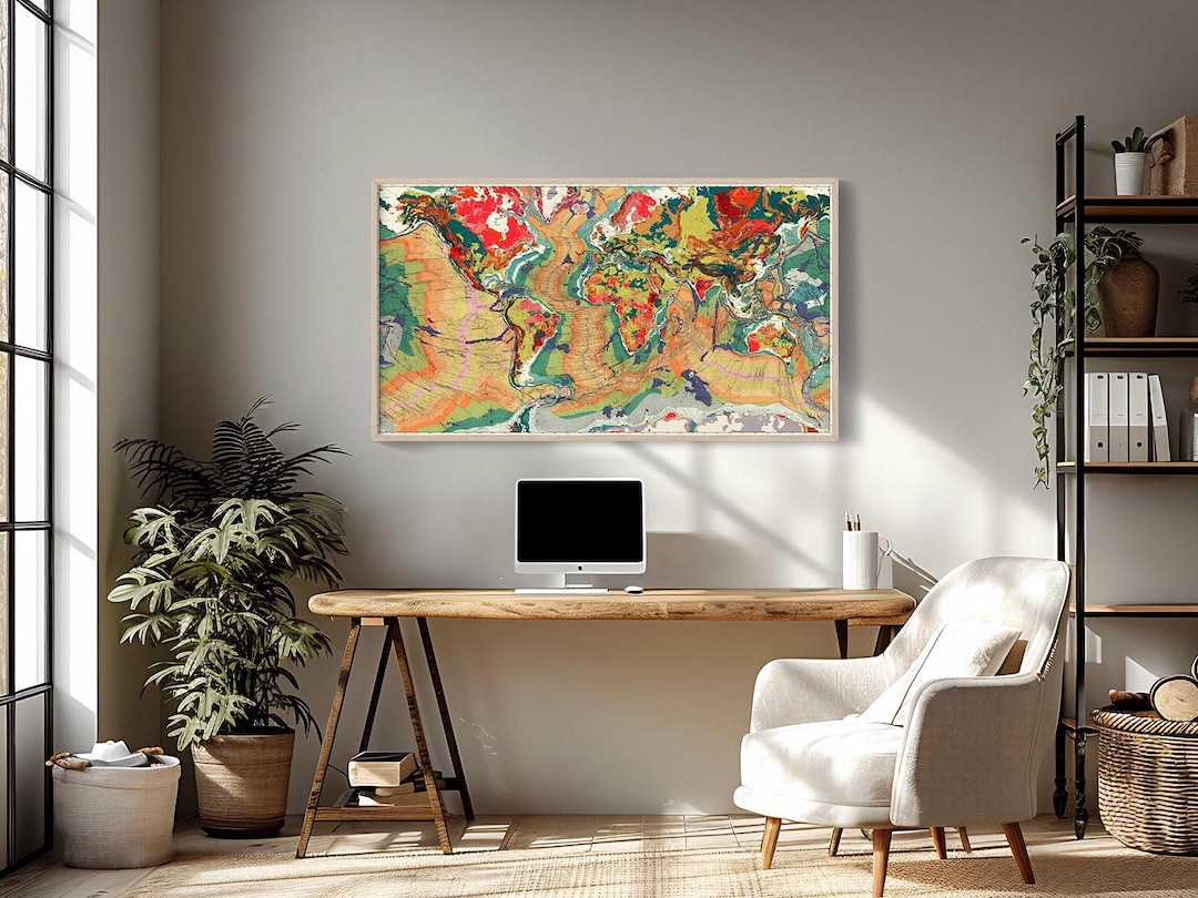 Geological Map of the World, Geology Wall Art, Geology Decor, Geologist ...