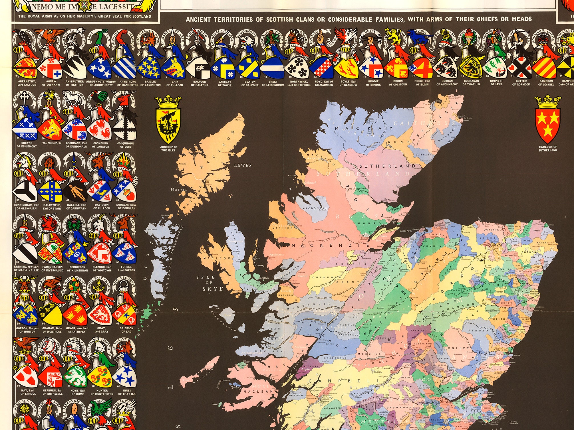 Map of Scottish Clans, Scotland of Old, Clan Map of Scotland, Clan ...