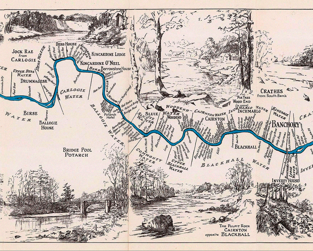 Vintage Fisherman's Map of Salmon Pools on the River Dee - Etsy