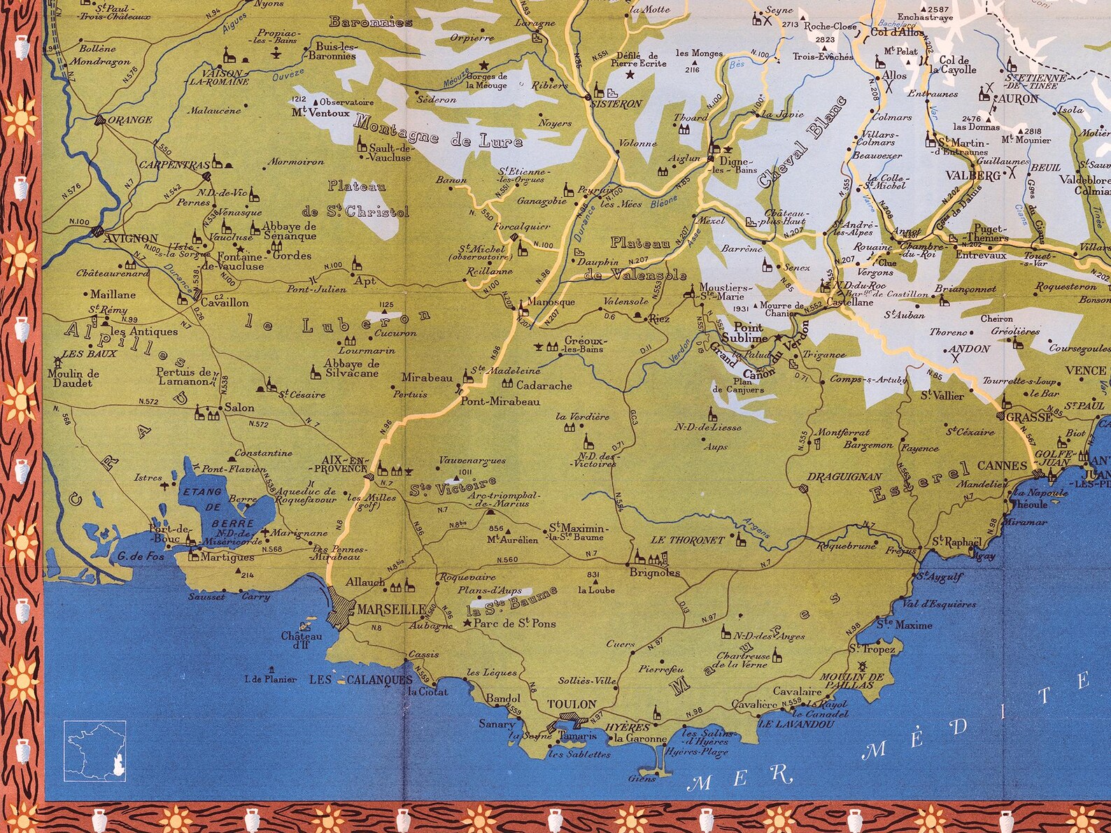 French Alps Map, Alps Poster Map, Alps Wall Art, French Home Decor ...