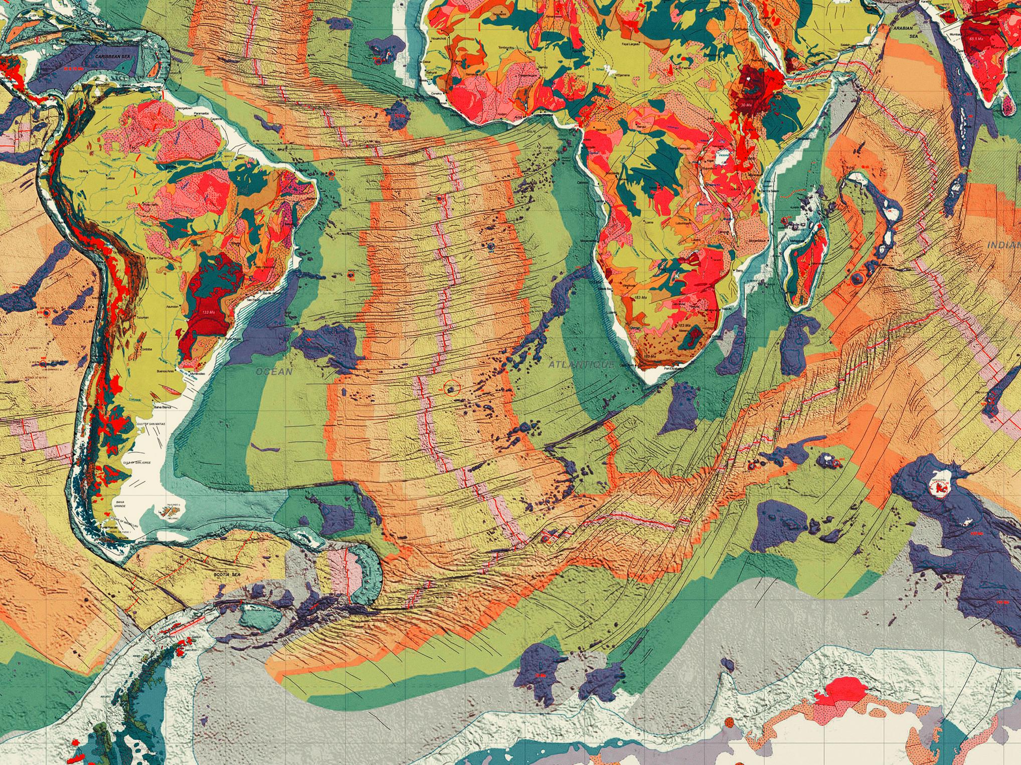 Geological Map of the World, Geology Wall Art, Geology Decor, Geologist ...