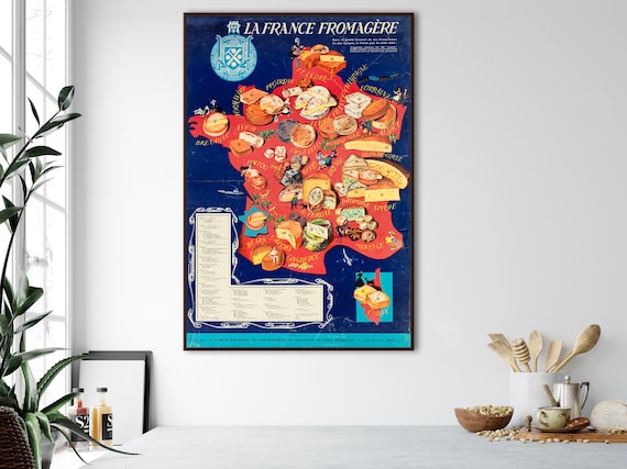 Vintage French Cheese Map Cheeses of France France Cheese - Etsy Australia