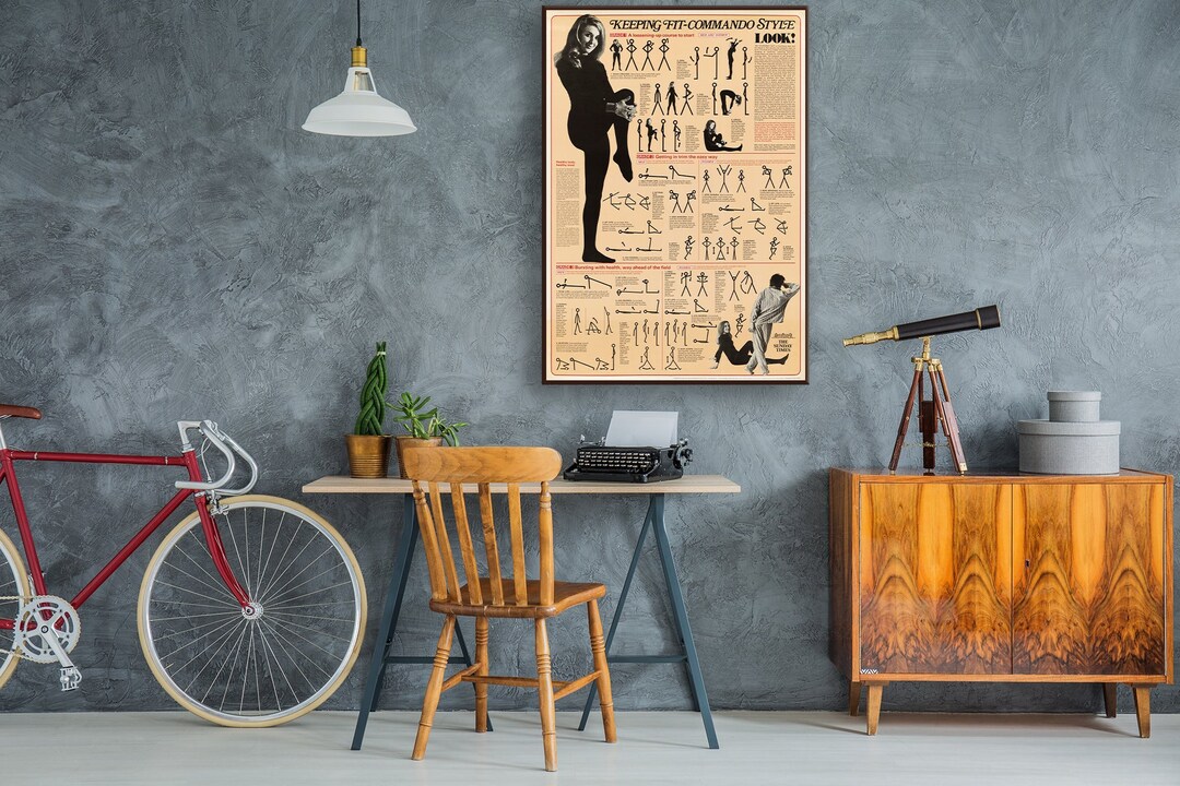 Workout Chart, Vintage Physical Exercise Poster, Workout Gifts, Workout ...