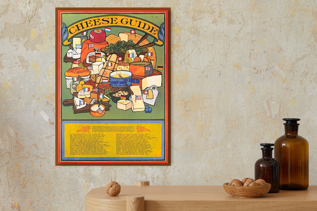 Cheese Guide Poster: Famous Cheeses of the World, Kitchen Wall Art - Etsy