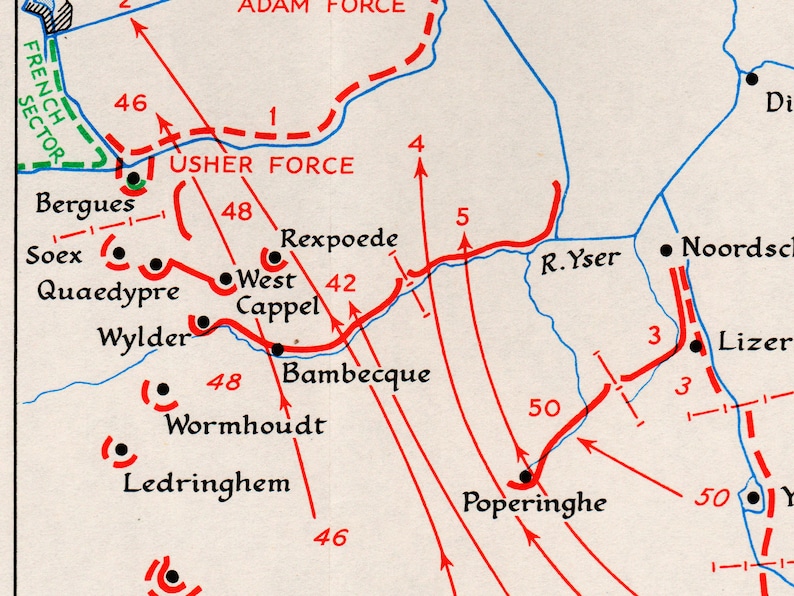DUNKIRK EVACUATION Map Troop Positions Operation Dynamo WW2 - Etsy Ireland