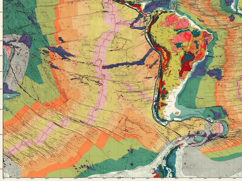 Geological Map of the World, Geology Wall Art, Geology Decor, Geologist ...