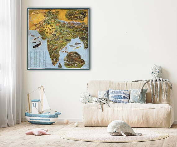 Pictorial Wall Map of India Illustrating Animals India Map - Etsy Australia