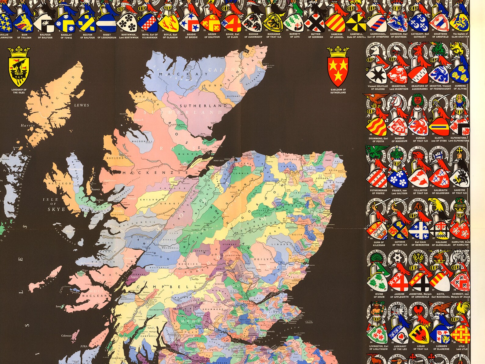 Clan Map of Scotland, Scottish Clans Map, Scotland of Old, Clan ...