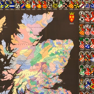 Clan Map of Scotland, Scottish Clans Map, Scotland of Old, Clan ...