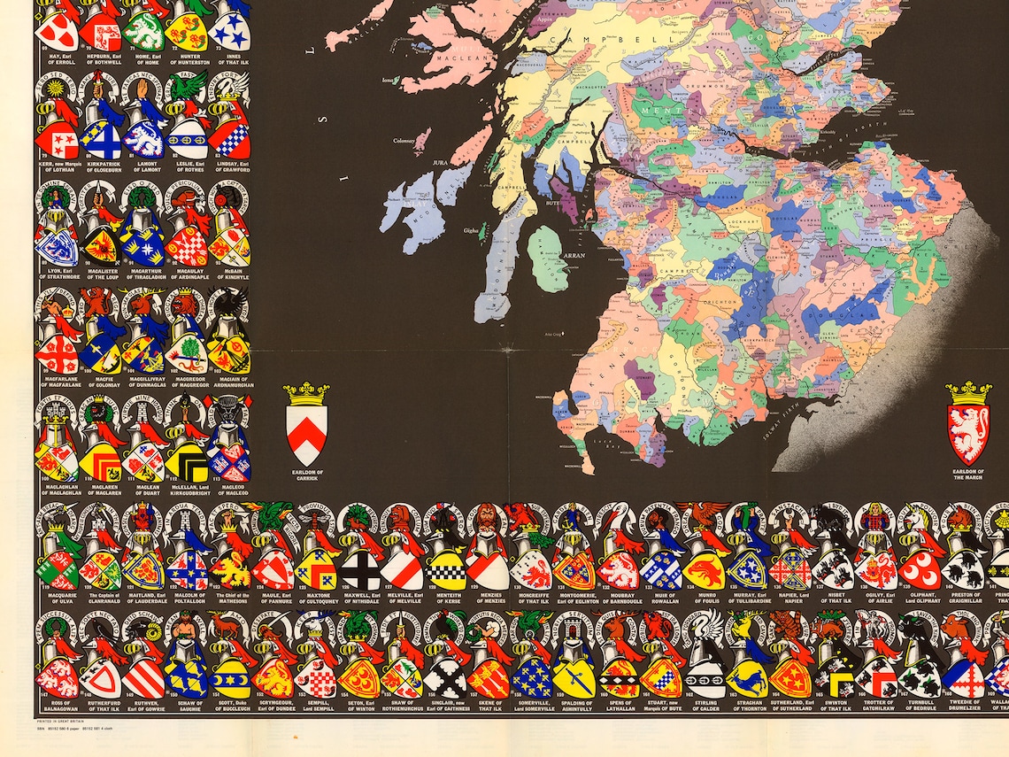 Clan Map of Scotland, Scottish Clans Map, Scotland of Old, Clan ...