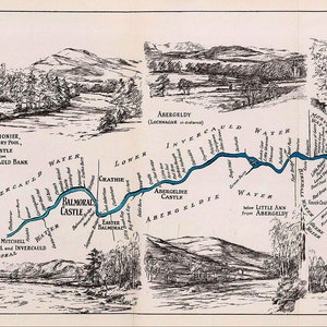 Vintage Fisherman's Map of Salmon Pools on the River Dee, Scotland. - Etsy