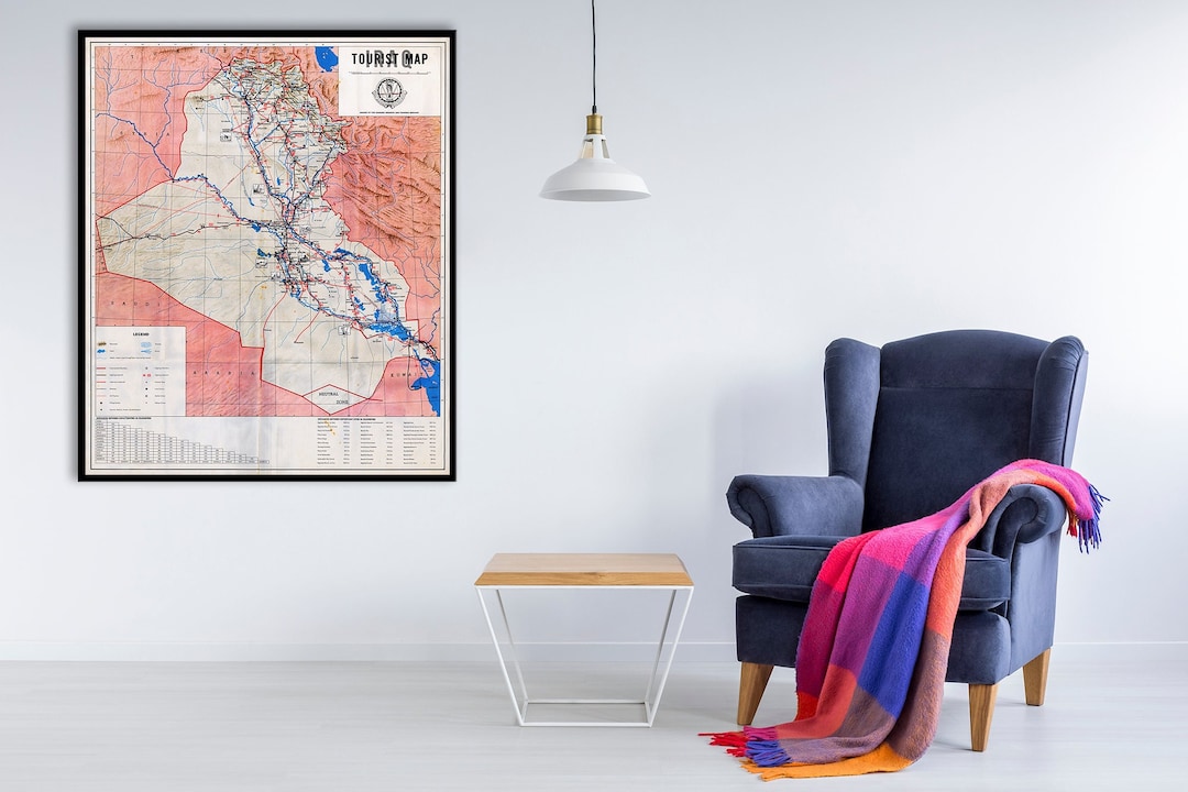 Vintage Iraq Tourist Map Print: Iraqi Wall Art - Etsy