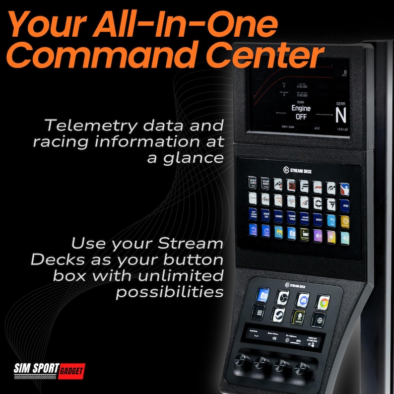 6.8 Inch Touchscreen With Stream Deck XL and Plus Triple Mount Console ...