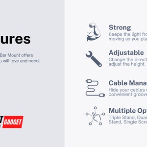 Hue Play Bar Light Mount for Sim Racing | Flight Rig | Adjustable ...