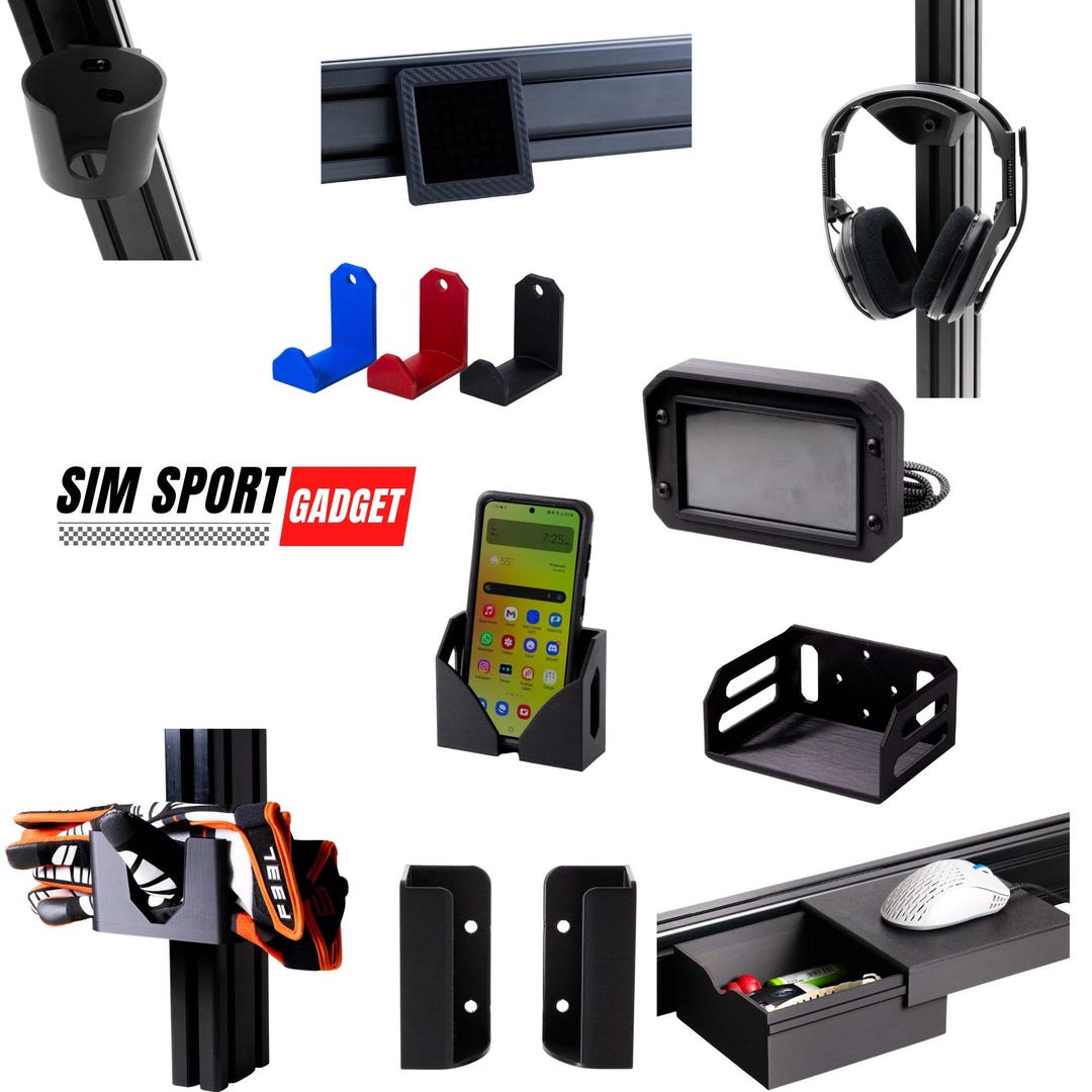 Sim Rig Accessory Podium Pack | Cupholder | Headphone | Phone | Shelf ...
