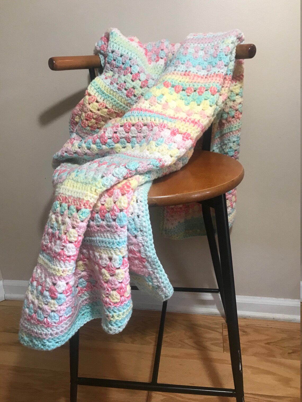 Ice Cream Dream Pastel Crochet Throw Blanket - Etsy
