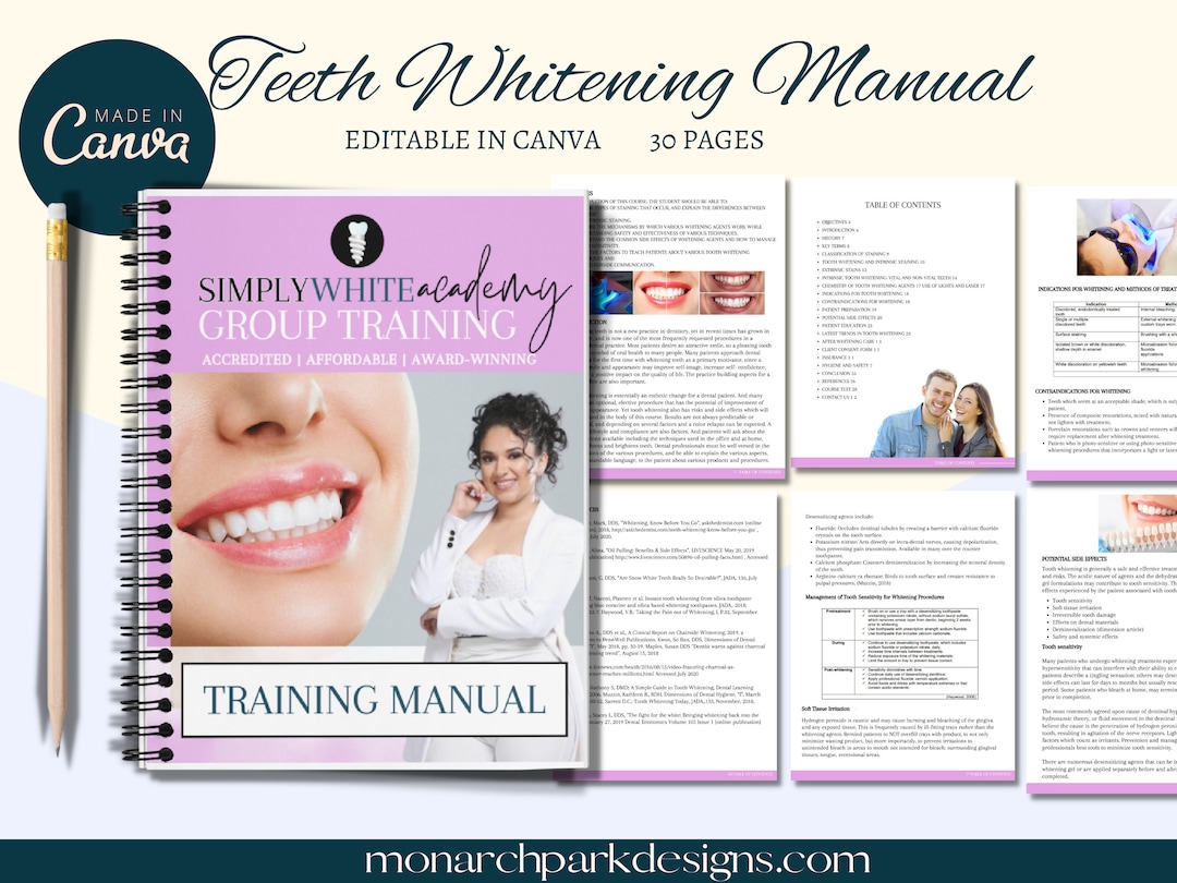 Teeth Whitening Training Manual: Canva Editable (digital Download) - Etsy