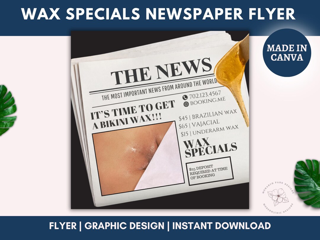 Wax Booking Flyer, Wax Specials Flyer, Newspaper Flyer, March Book Now ...