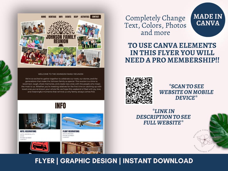 Editable Family Reunion Website Template, Canva Design (digital ...